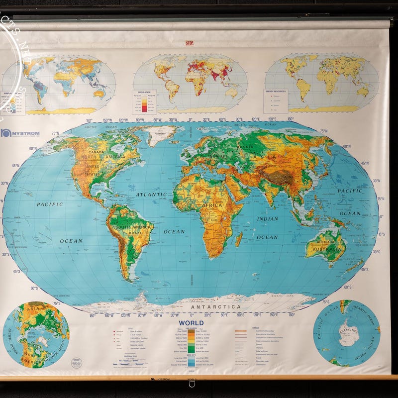 Pull Down Map - Etsy