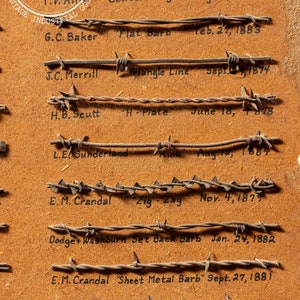 Antique "barbed Wire That Fenced the West" Display - Etsy