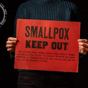 Vintage Smallpox Cardstock Warning Sign - Etsy