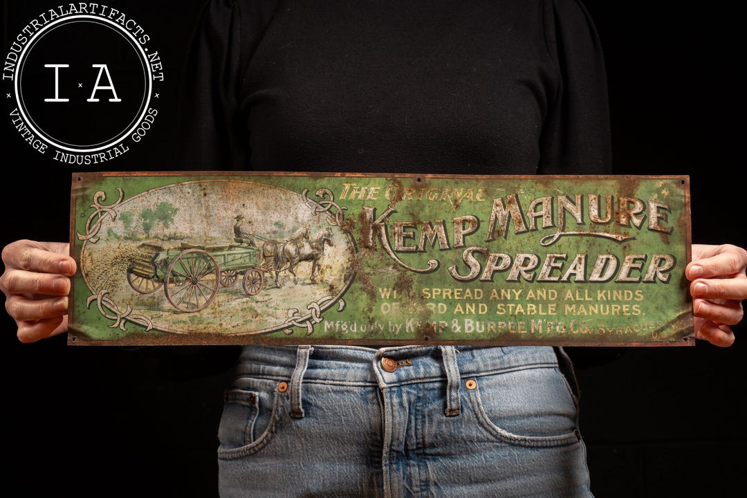 Antique Kemp Spreader Single Sided Tin Litho Farm Sign - Etsy