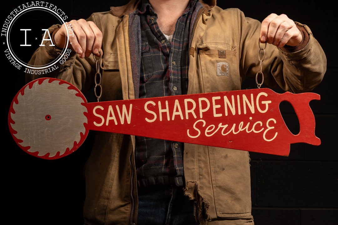 Vintage Saw Sharpening Figural Trade Sign - Etsy