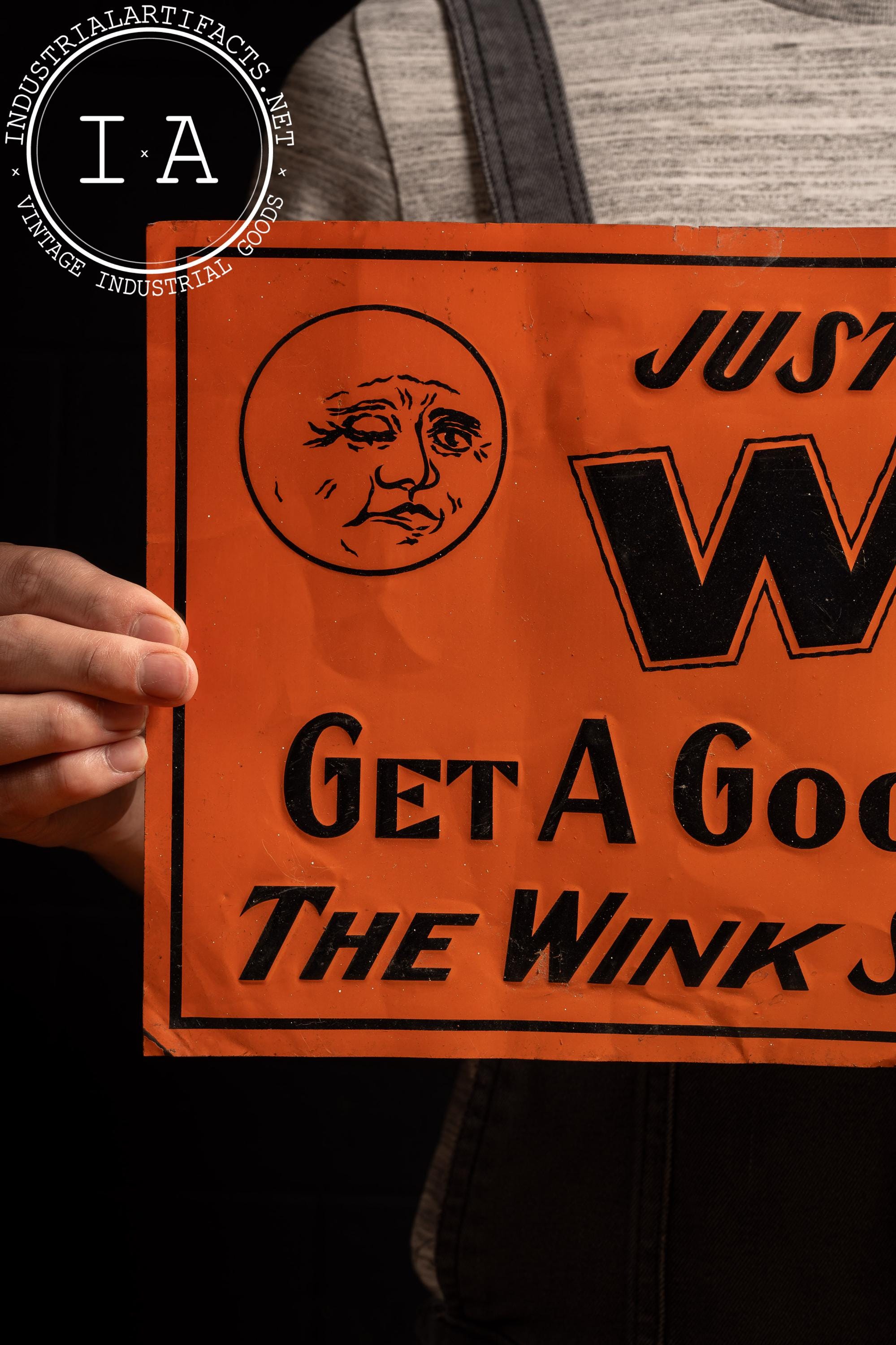 Antique Wink Soda Embossed Tin Tacker Advertising Sign - Etsy