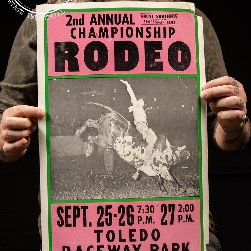 Vintage Rodeo Poster - Etsy