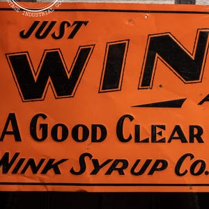 Antique Wink Soda Embossed Tin Tacker Advertising Sign - Etsy