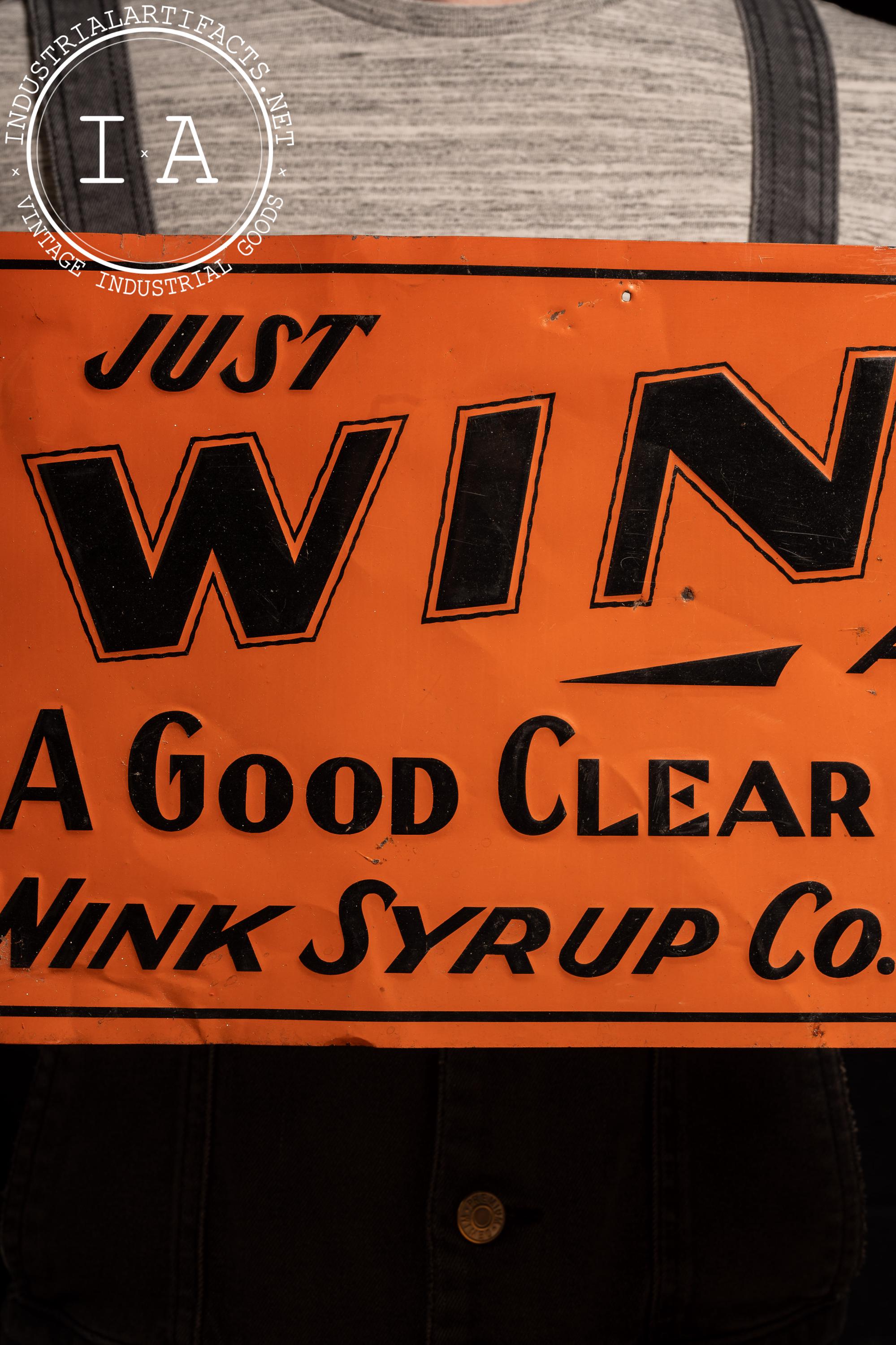 Antique Wink Soda Embossed Tin Tacker Advertising Sign - Etsy