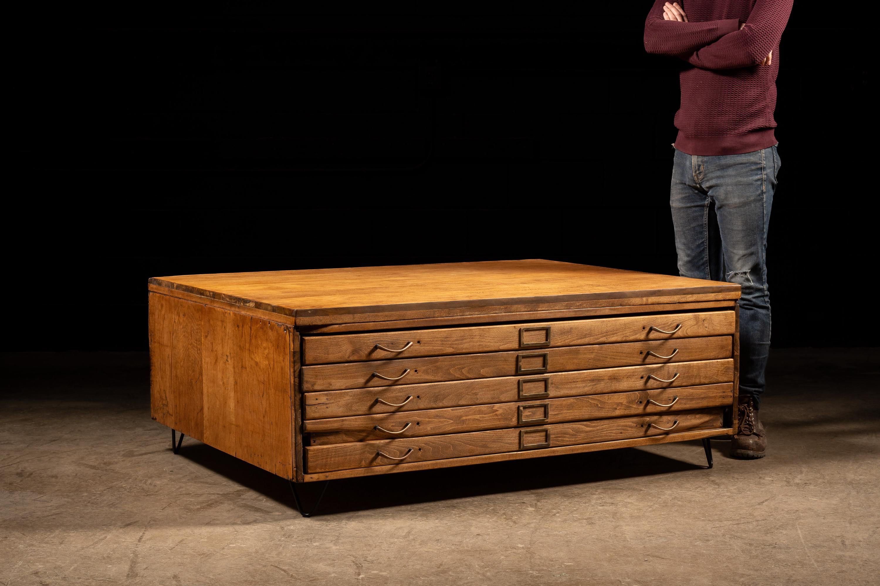 Vintage Oak Single Stack Flat File - Etsy
