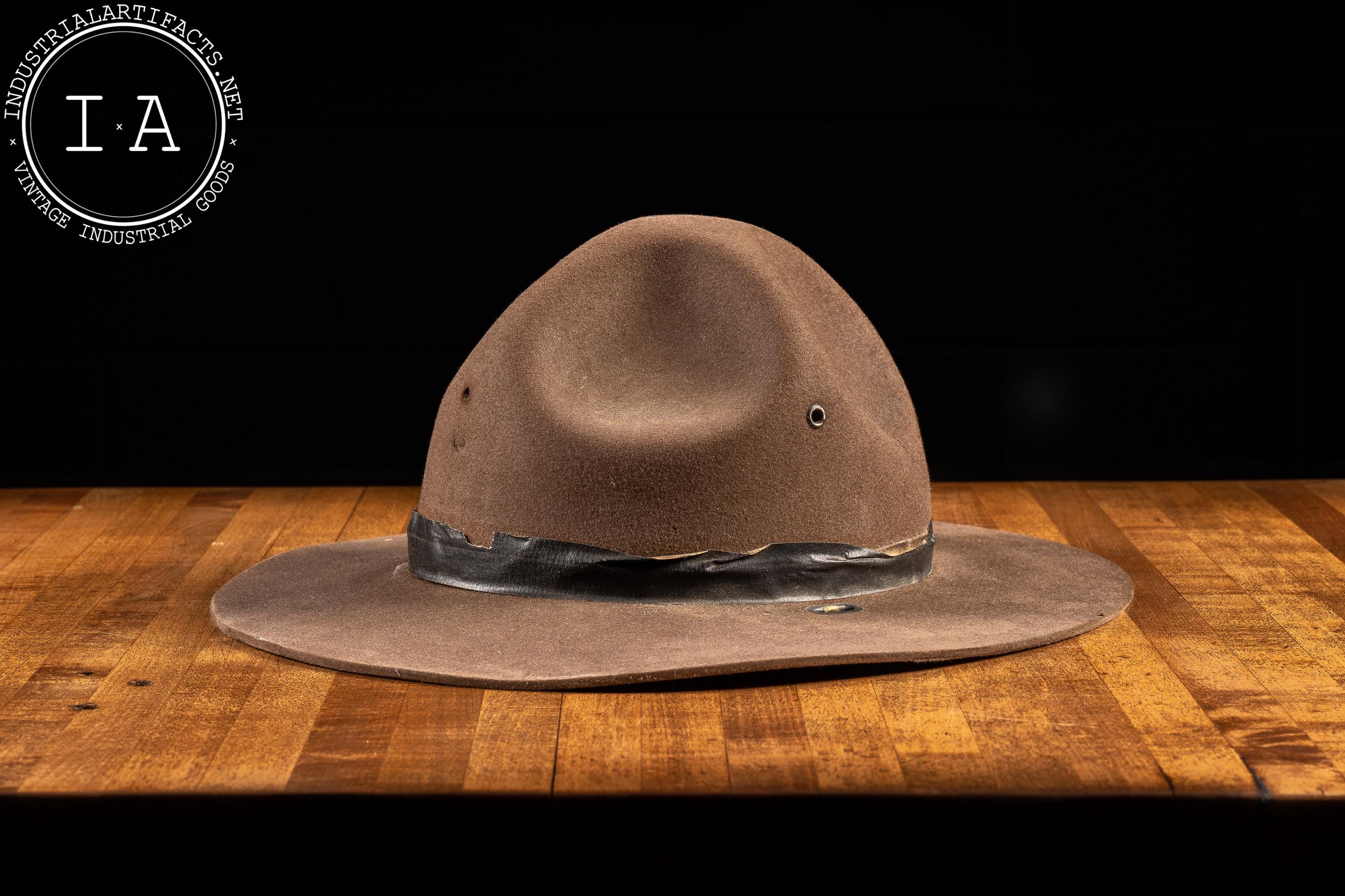 Vintage Campaign Hat in Brown - Etsy