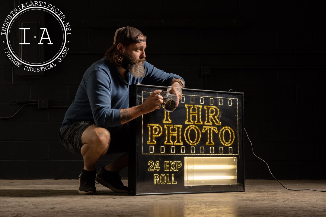 Vintage Large Lighted 1 Hour Photo Sign - Etsy