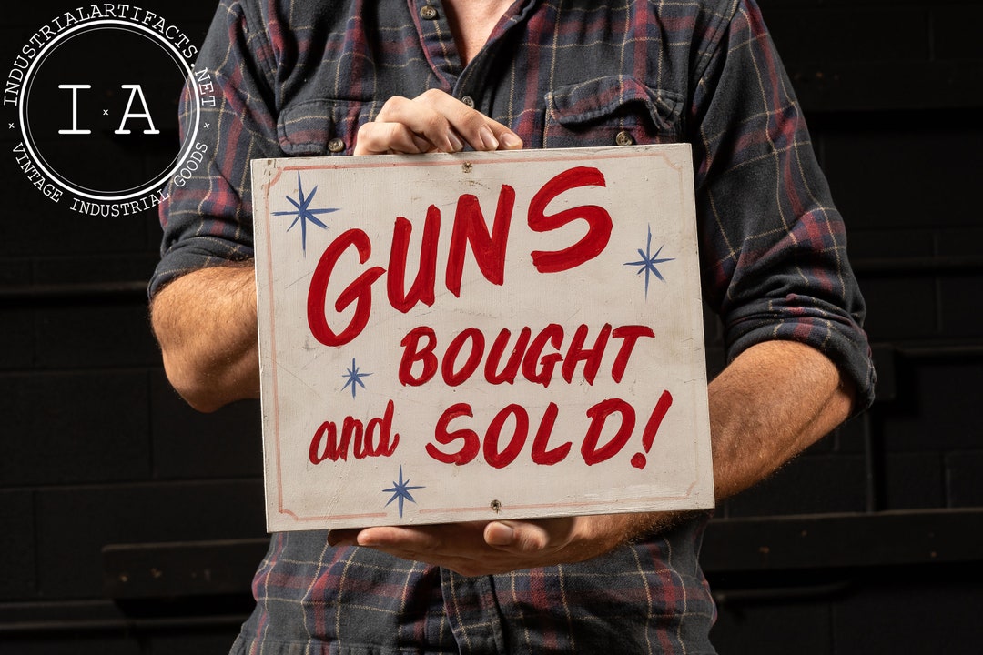 Vintage Hand-painted Gun Sales Sign - Etsy