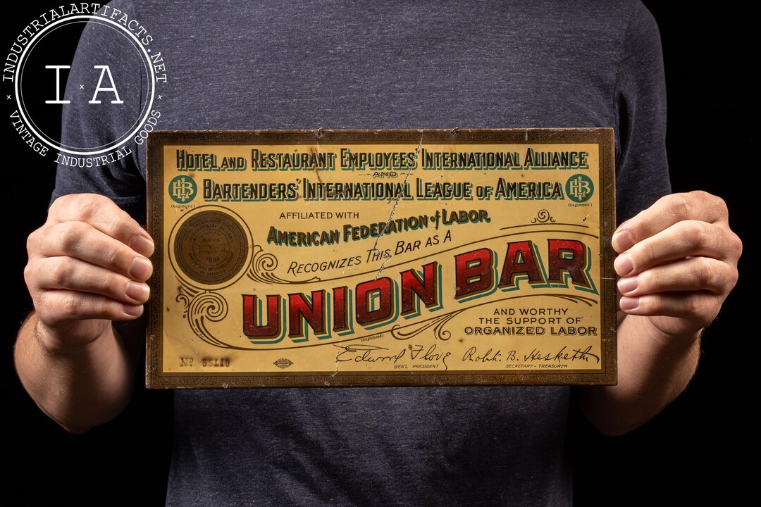 Antique Union Bar Sign - Etsy