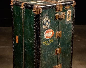 Antique Steam Ship Wardrobe Trunk: Steampunk Luggage With Keys - Etsy