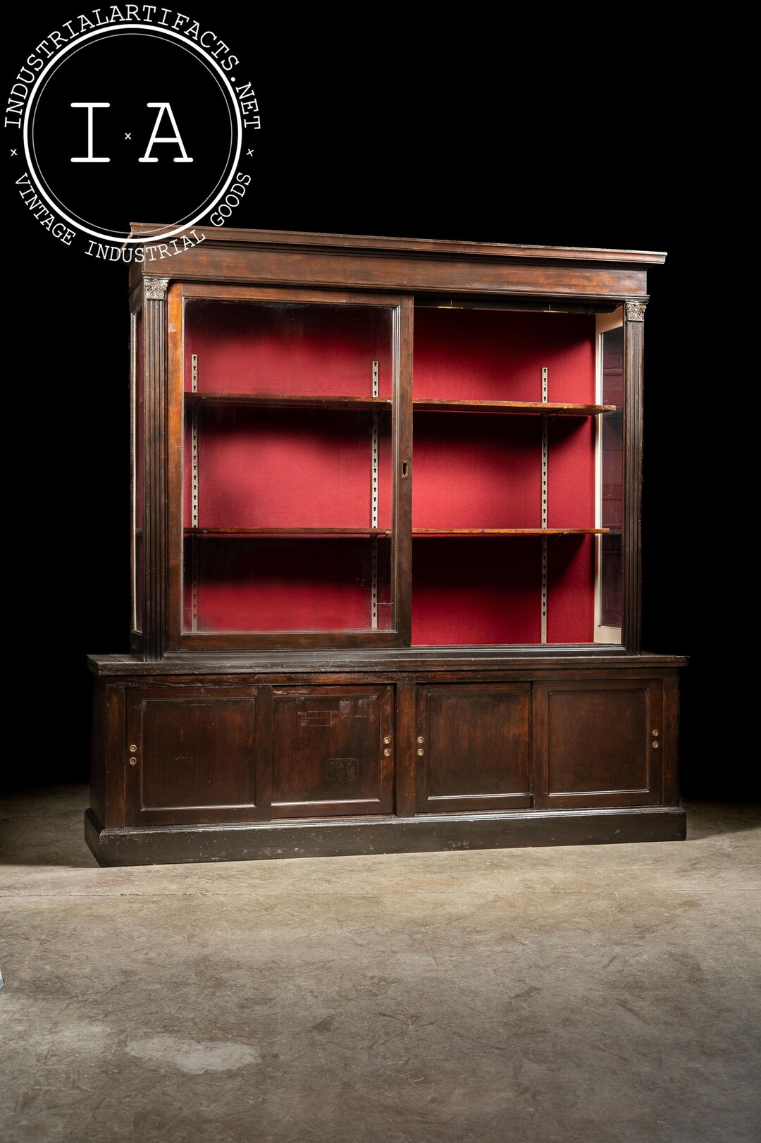 Massive Early 20th Century Sliding Glass Display Case - Etsy