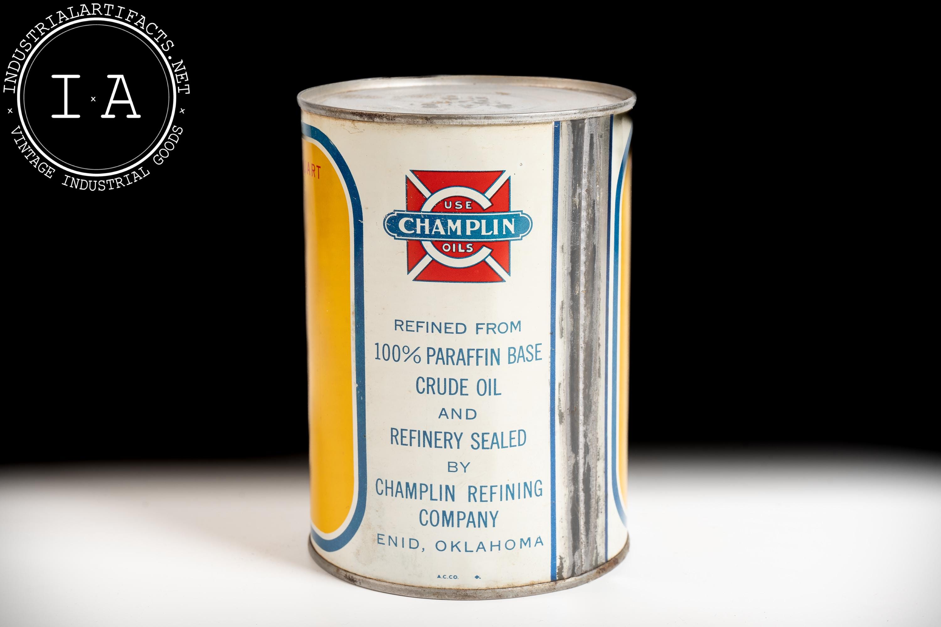 Vintage Champlin HI-V-I Motor Oil Can - Etsy