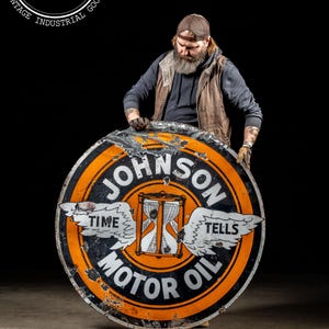 Johnson Motor Oil Double-sided Porcelain Sign - Etsy