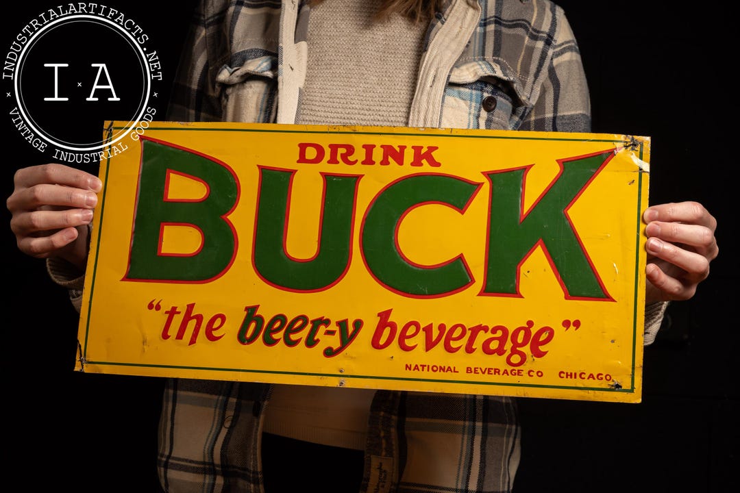 Vintage Buck Tin Litho Sign - Etsy