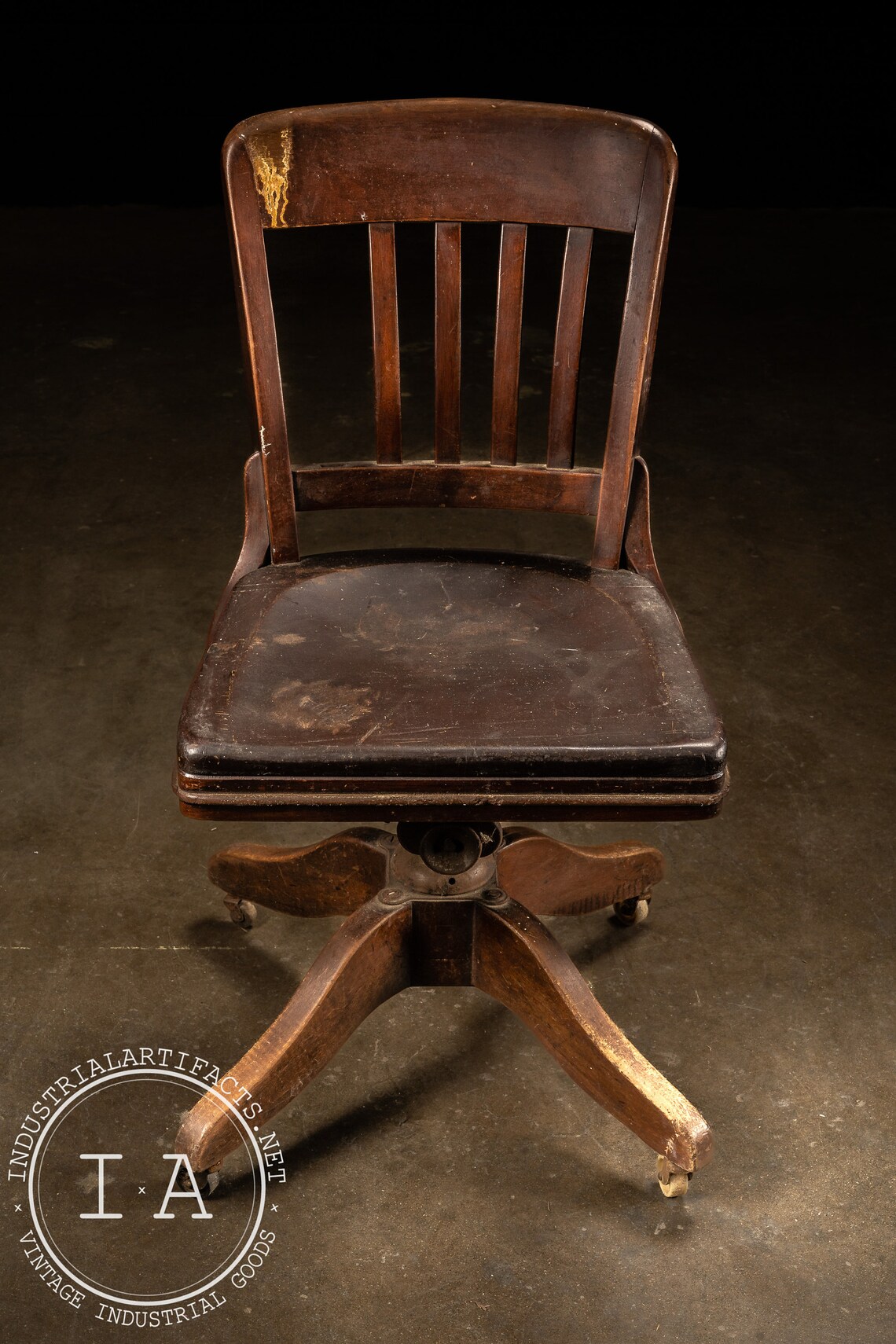 Vintage Wooden Bankers Chair - Etsy