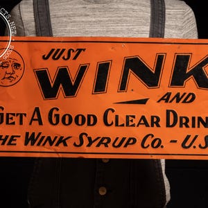 Antique Wink Soda Embossed Tin Tacker Advertising Sign - Etsy