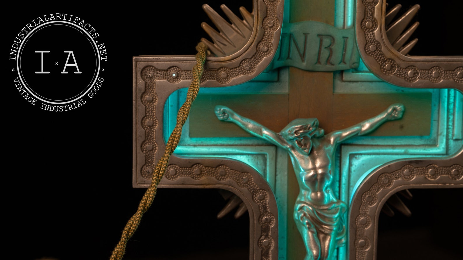 Vintage Neon Blue Crucifix | Etsy