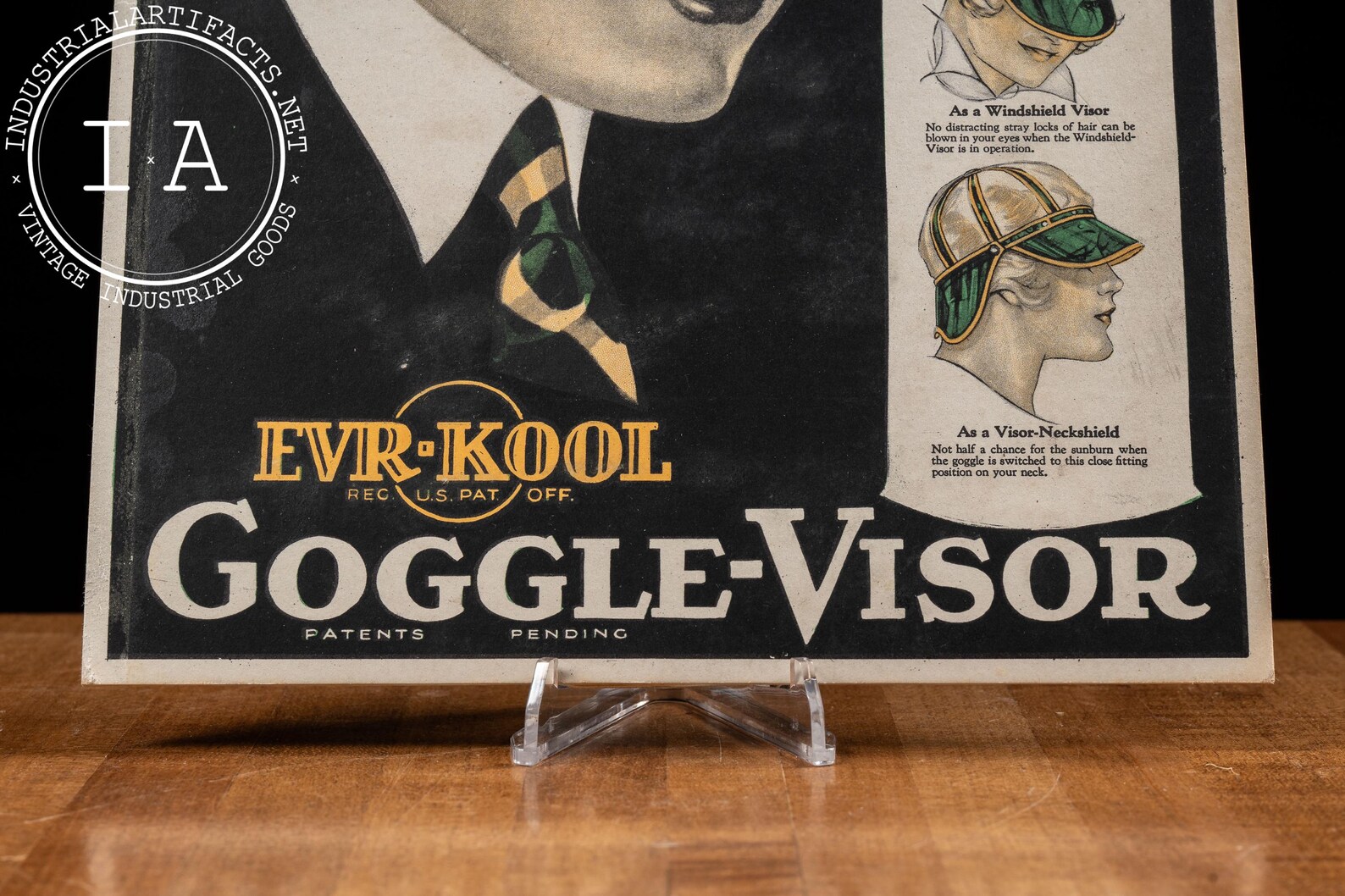 Antique Evr-kool Goggle-visor Litho Cardstock Standee - Etsy