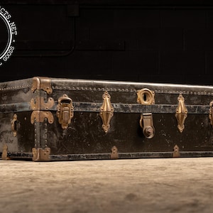 Antique Black Trunk - Etsy