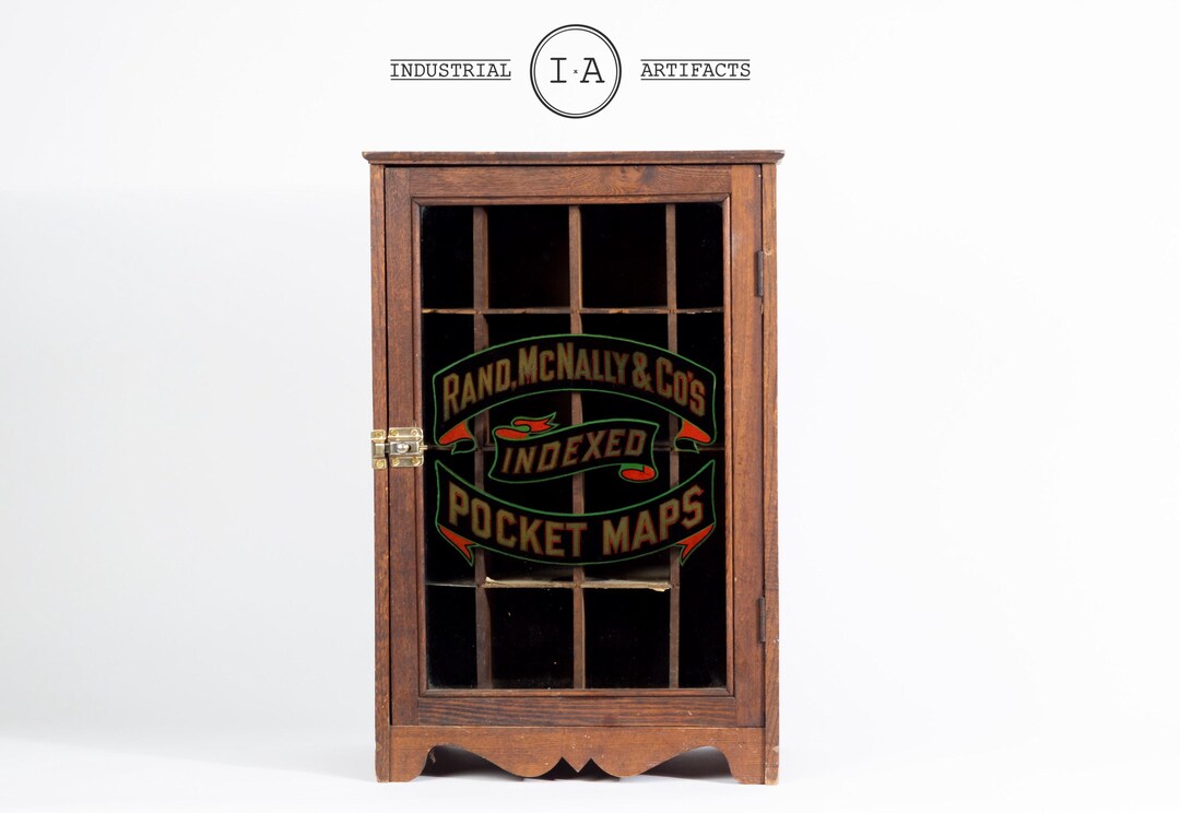 Antique Rand Mcnally & Co Pocket Map Cabinet - Etsy