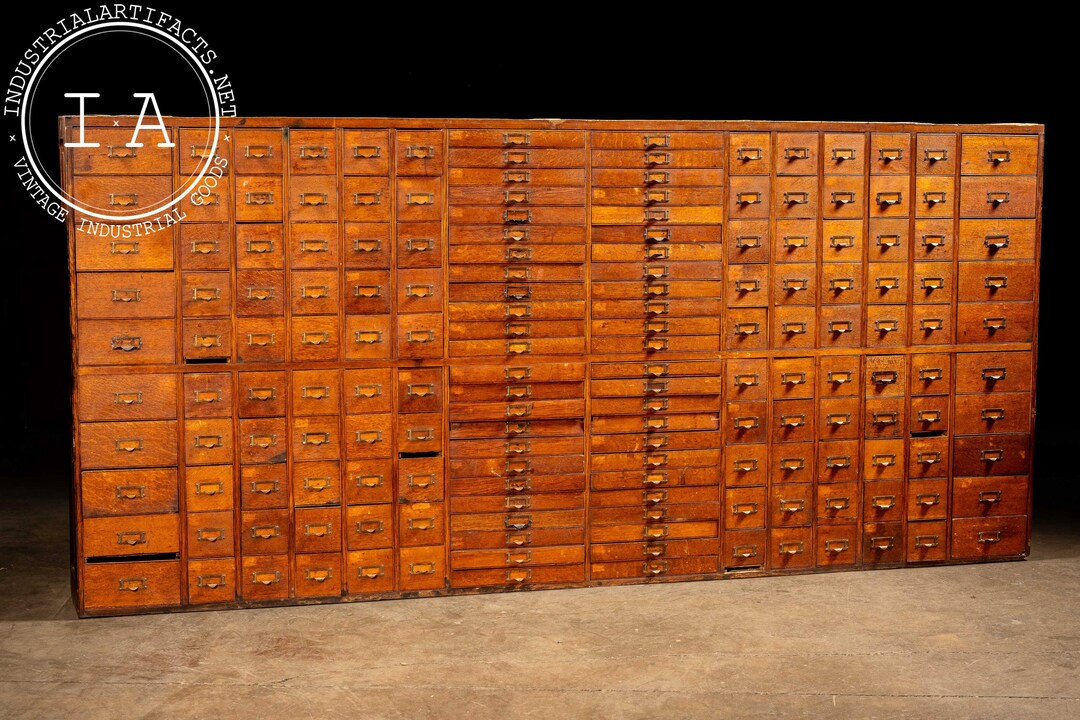 Massive 168-drawer Oak Parts Cabinet - Etsy