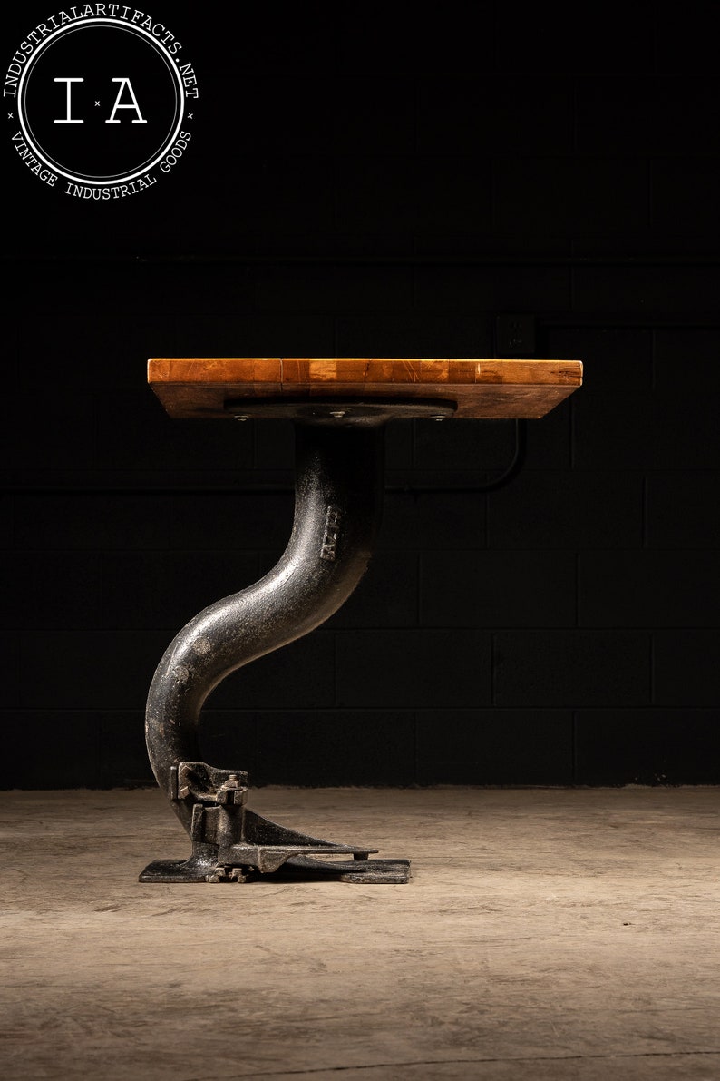 Vintage Cast Iron Machine Base Pub Table - Etsy