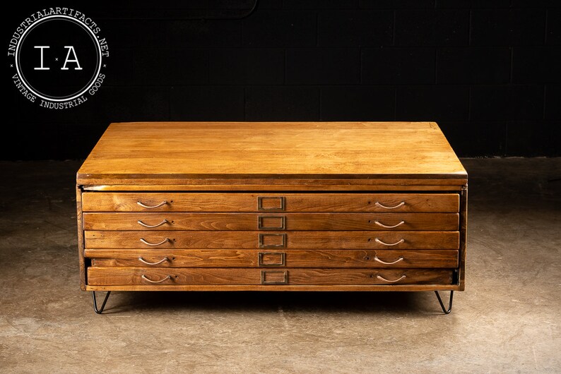 Massive Vintage Flat File Coffee Table Cabinet - Etsy