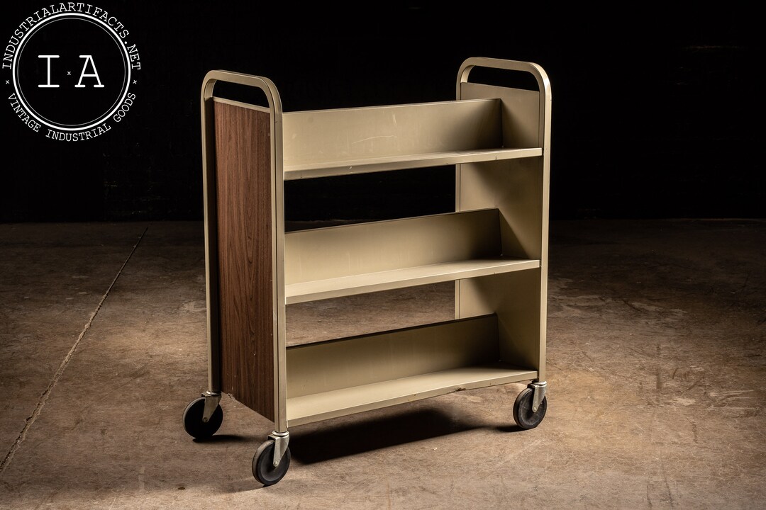 Vintage Library Rolling Cart - Etsy