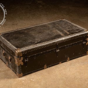 Antique Black Trunk - Etsy