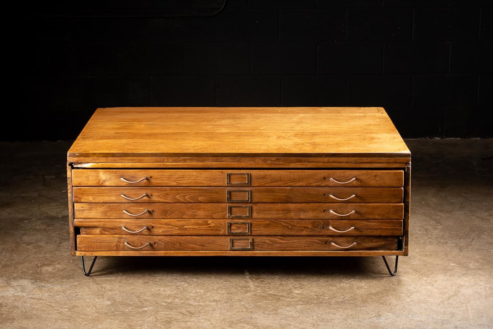 Vintage Oak Single Stack Flat File - Etsy