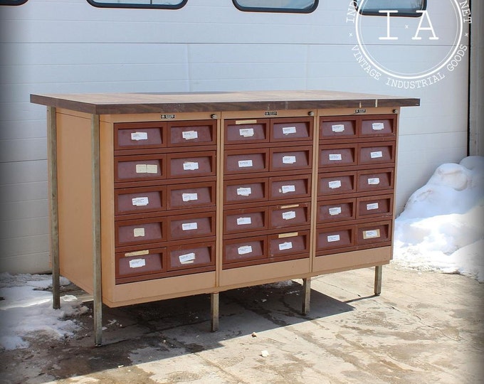 Vintage Industrial Card Catalog Library Cart Parts Cabinet - Etsy