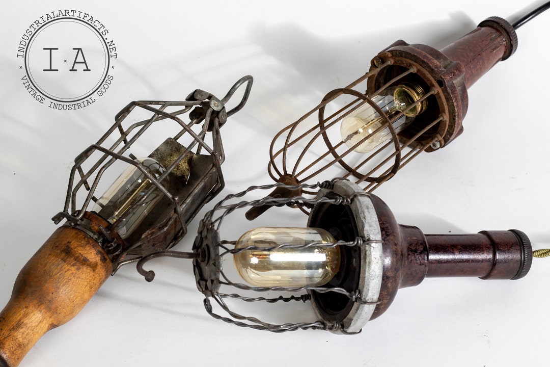 Antique Industrial Chic Hanging Work Lamp - Etsy