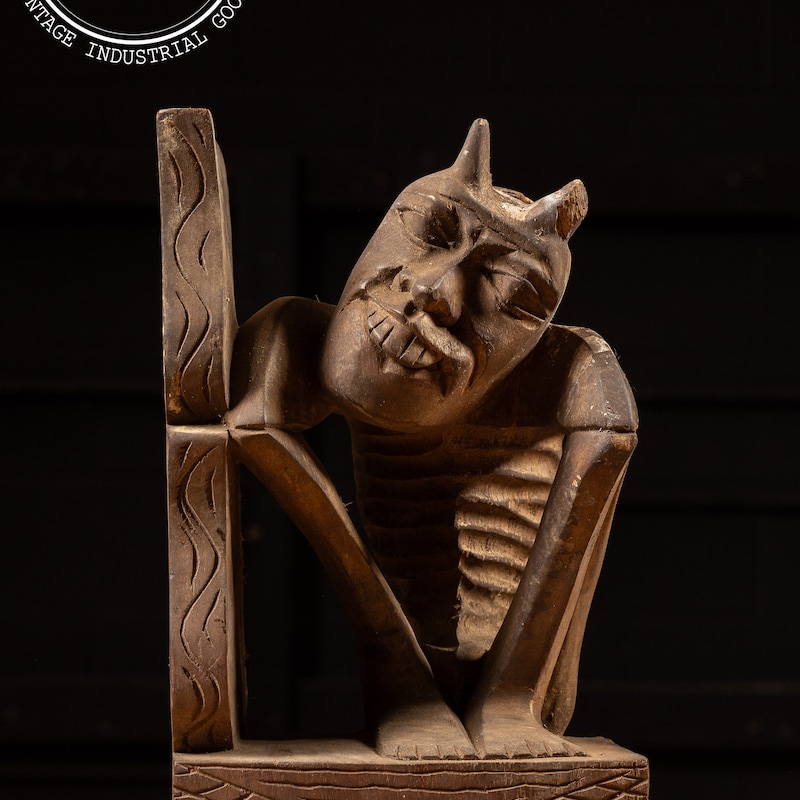 Antique Devil Statue - Etsy