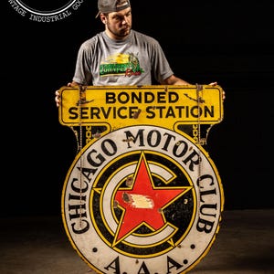 Vintage DSP Chicago Motor Club Service Station Sign - Etsy