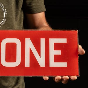 Vintage Glass Payphone Sign in Red - Etsy