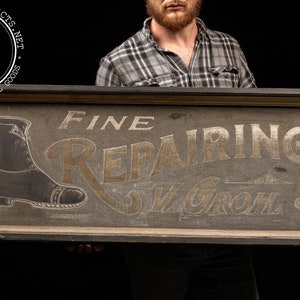 Early 20th Century Shoe Repair Smaltz Storefront Sign - Etsy