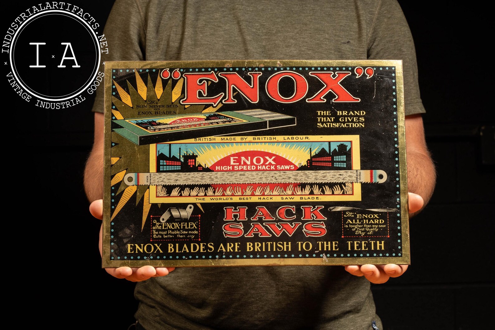 Antique Enox Hack Saws Tin Litho Advertising Sign - Etsy