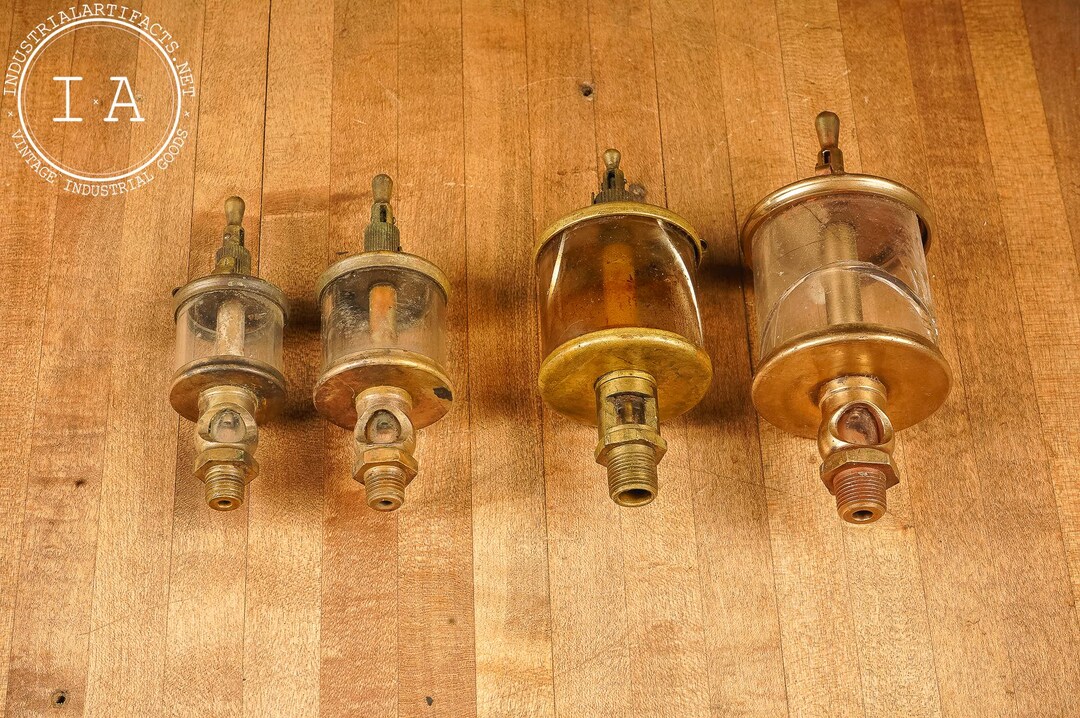 Set of Four Brass and Glass Oiler Cups by Lunkenheimer - Etsy