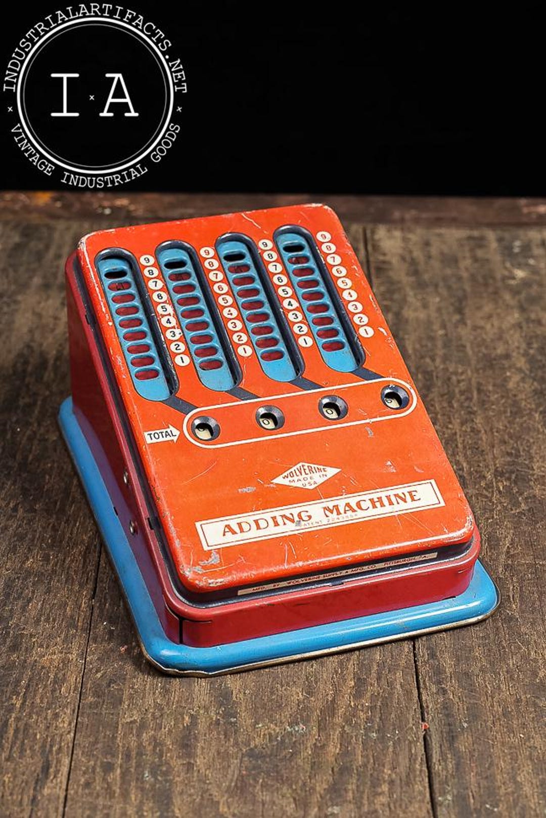 Vintage Tin Adding Machine Toy Bank by Wolverine in Red - Etsy