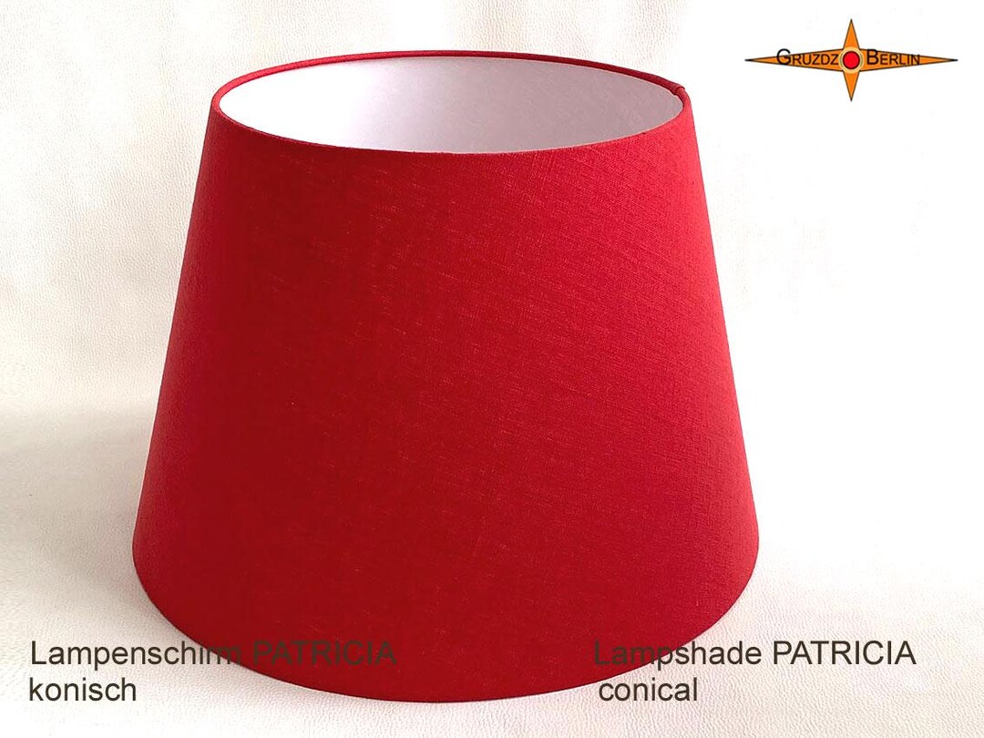 Red Conical Lampshade for Floor Lamps Made of Linen PATRICIA - Etsy