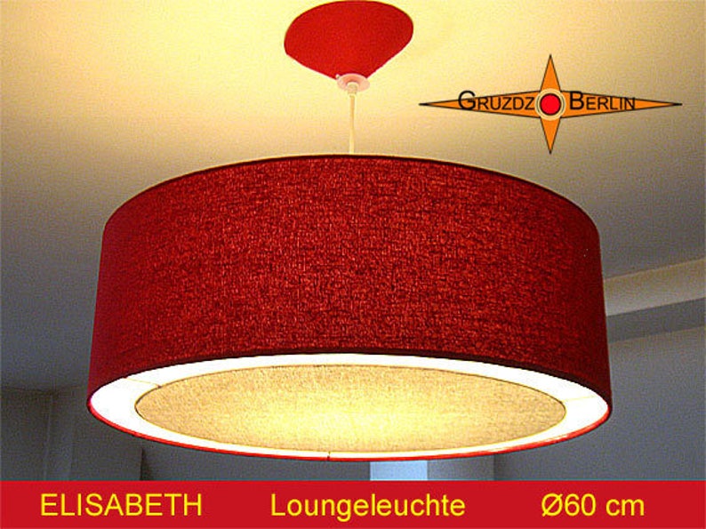 Red Pendant Lamp ELISABETH Ø60 Cm Lounge Light With Diffuser Silk - Etsy