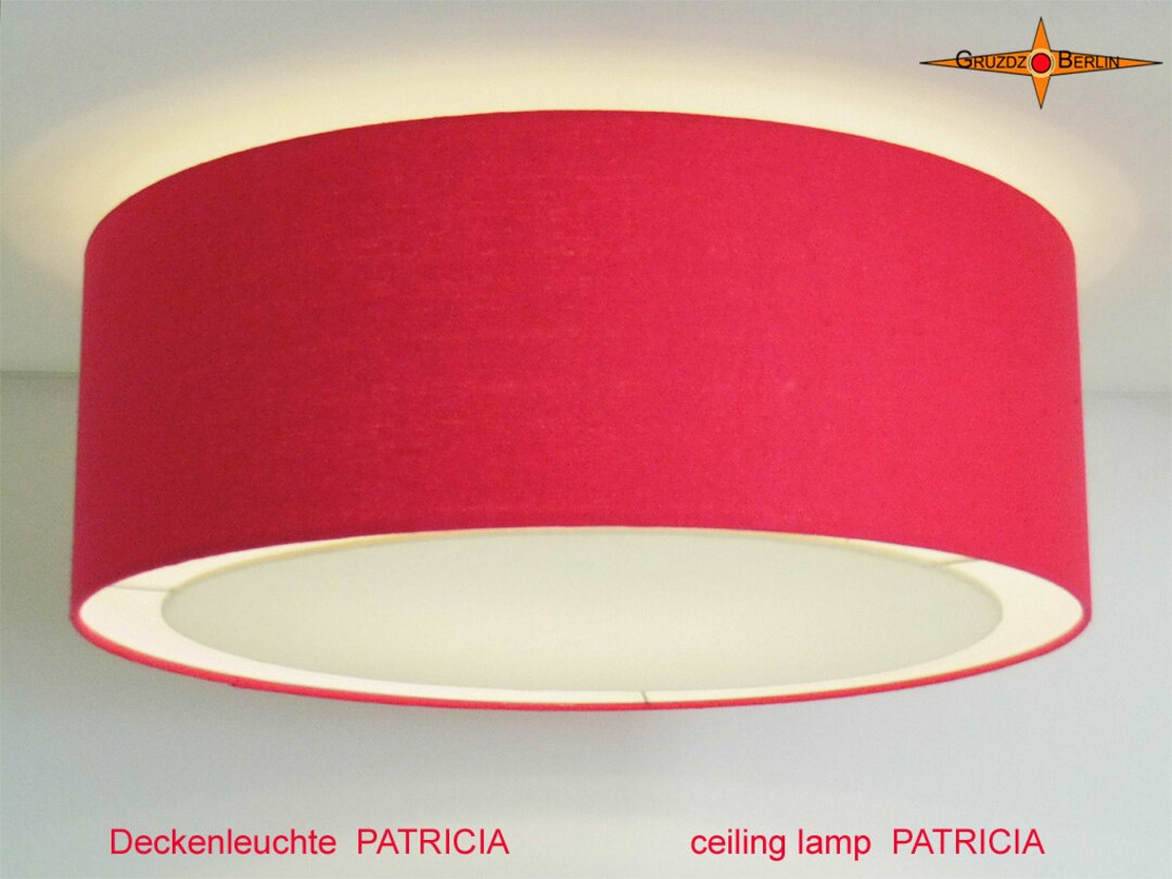 Red Ceiling Lamp PATRICIA Ø50 Cm Ceiling Light With Diffuser - Etsy