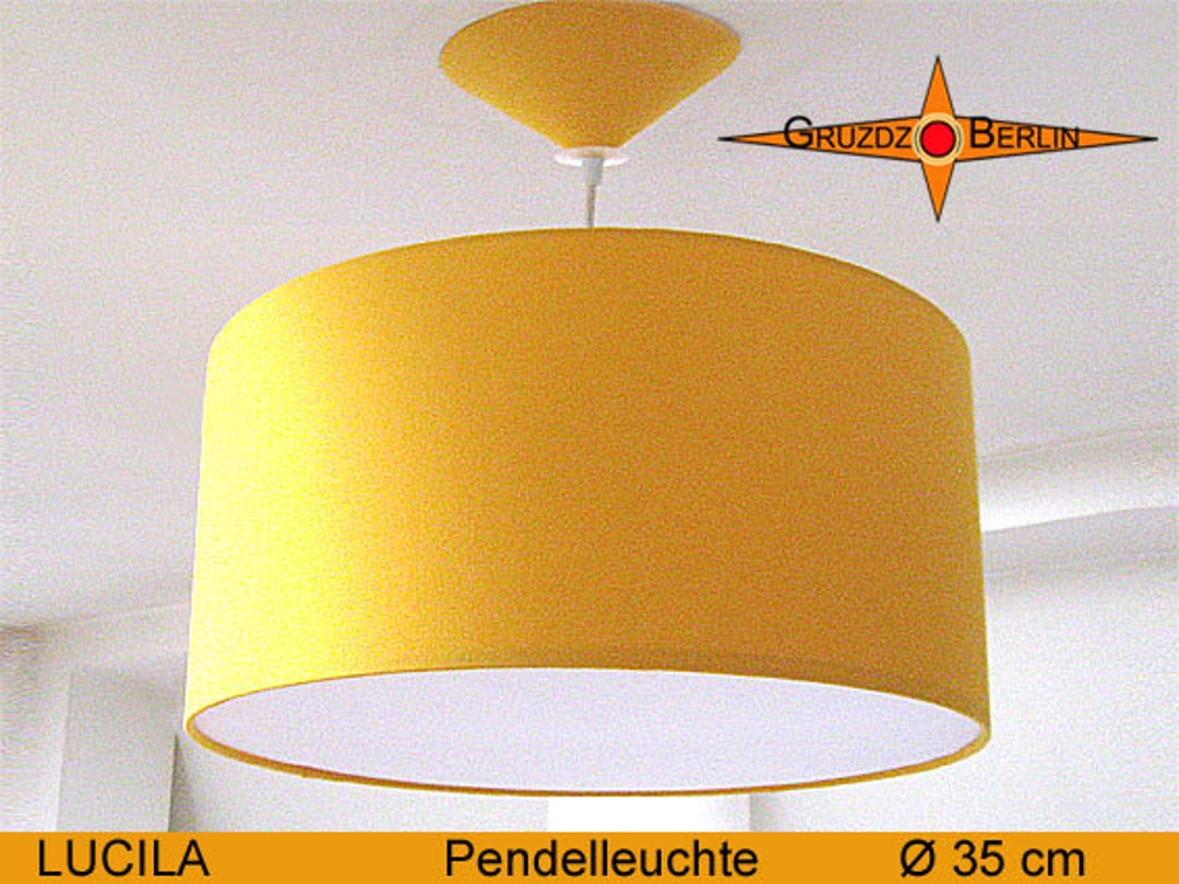 Yellow Hanging Lamp LUCILA Ø35cm Light With Diffuser Sun Yellow - Etsy