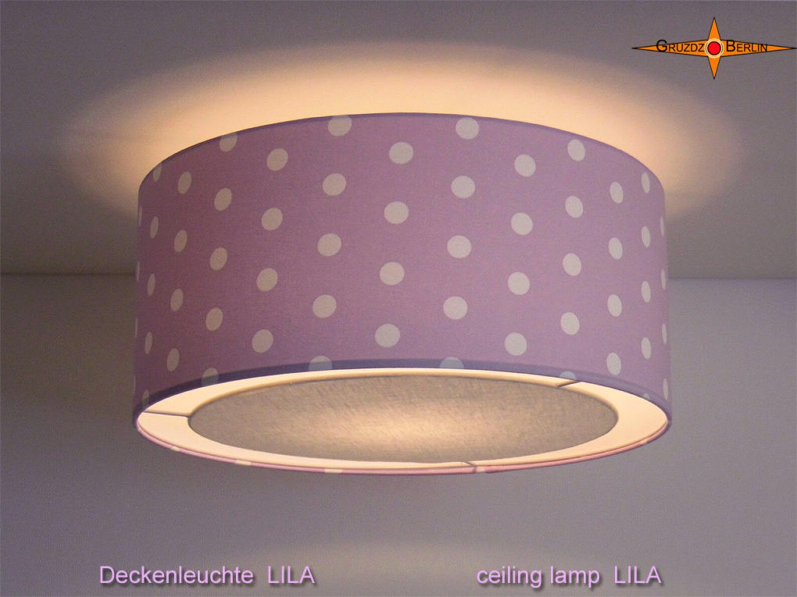 Purple Ceiling Lamp With Dots PURPLE Ø60 Cm and Light Edge - Etsy