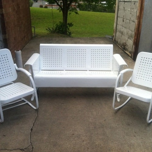 Restored and Powdercoated Vintage Basketweave Pattern Loveseat - Etsy