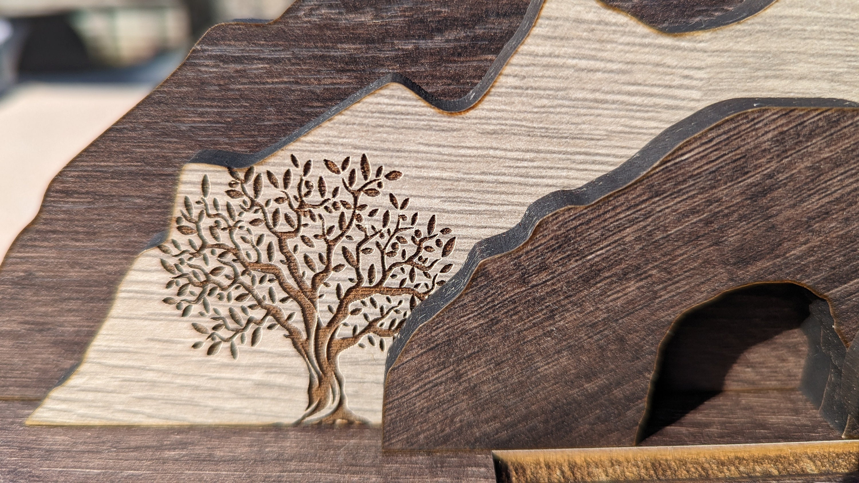 He is Risen! Empty Tomb Laser Cut and Engraved Mountain Scene, Cross ...