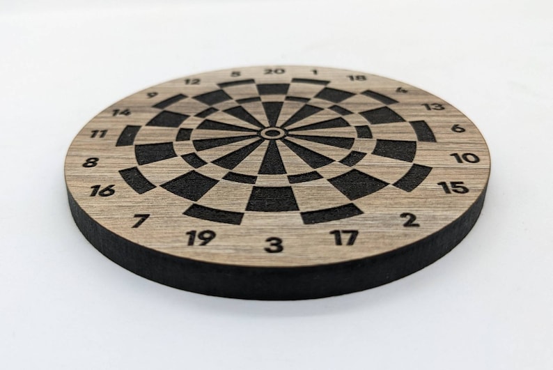 Set of 4 Laser Engraved Dartboard Themed Coasters - 3.5" Round, Darts - Etsy