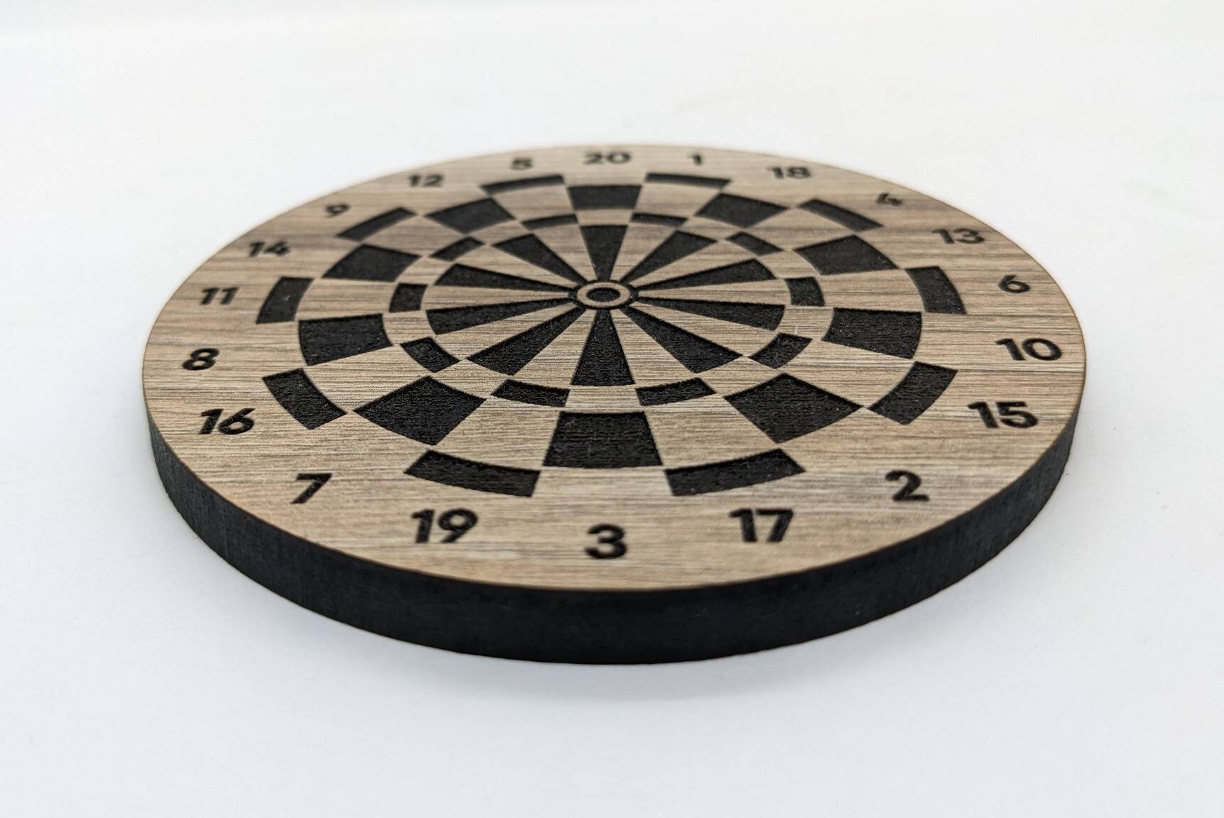 Set of 4 Laser Engraved Dartboard Themed Coasters - 3.5" Round, Darts ...