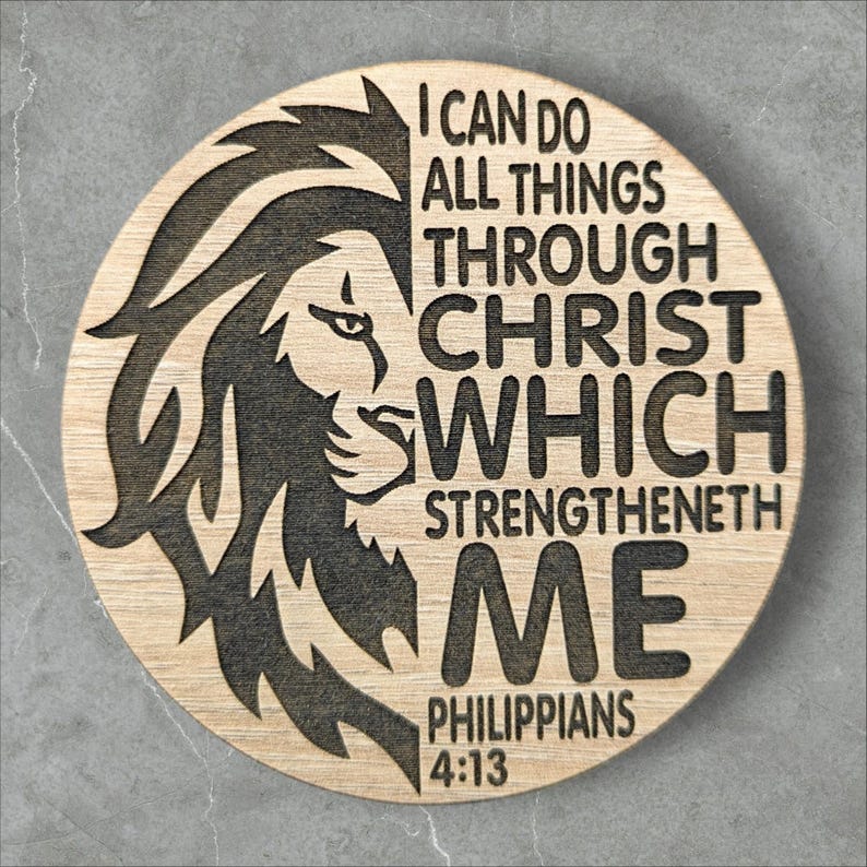 Set of 4 Bible Verse Religious Themed Laser Engraved Coasters 3.5 ...